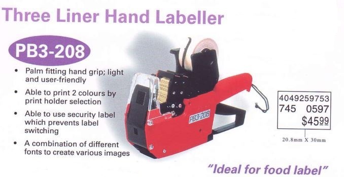 SATO PB3-208 Labeller - 3 lines - 12+12+12 digits - LabelMark International